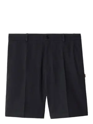 Burberry Cotton Shorts With Equestrian Knight Design - Navy Blue