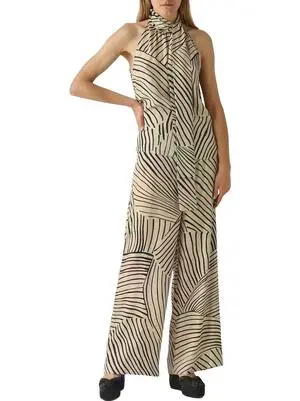 PT TORINO Abstract Print Wide-leg Trousers - Neutrals