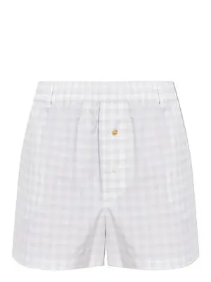 Moschino Cotton Plaid Shorts - Beige