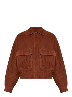 Balmain Suede Leather Jacket - Brown