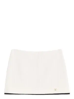 Valentino Garavani Valentino Tweed Cotton Skirt Pants With Inner Shorts Multicolor