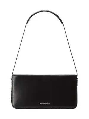 Alexander Wang Smooth Finish Zip-trim Shoulder Bag - Black