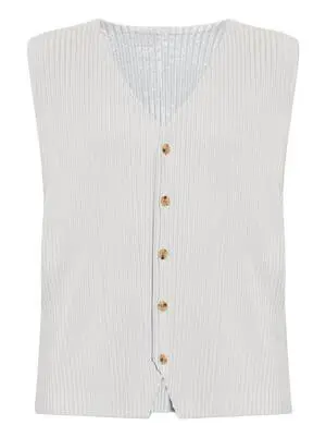 Issey Miyake Pleated V-neck Vest - Multicolor