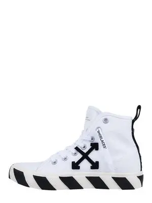 Off-White Mid Top Vulcanized Canvas Shoes - Black/white