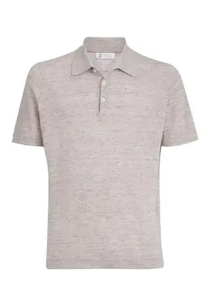 Brunello Cucinelli Linen And Cotton Blend Polo Shirt - Multicolor