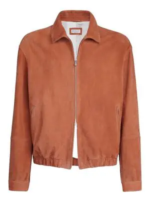 Brunello Cucinelli Suede Leather Zip-up Jacket - Multicolor