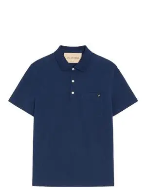 Valentino Garavani Vgold Cotton Polo Shirt - Multicolor