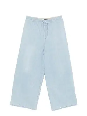 Loewe Cotton Drawstring Wide-leg Trousers - Multicolor