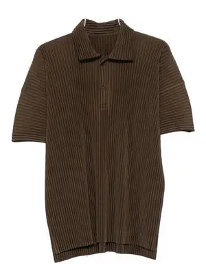 Issey Miyake Homme Plisse' Issey Miyake Men Pleated Polo Shirt Multicolor