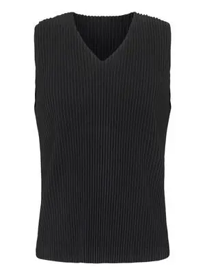 Issey Miyake Pleated V-neck Top - Multicolor