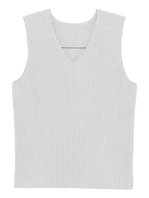 Issey Miyake Sleeveless V-neck Top - Multicolor