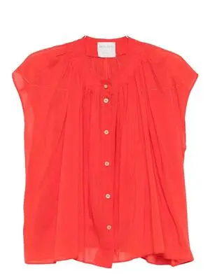 FORTE_FORTE Voile Cotton And Silk Shirt With Gathered Detailing - Multicolor