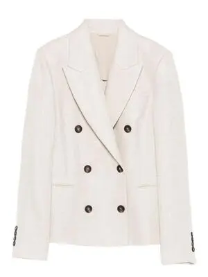 Brunello Cucinelli Double-breasted Linen Jacket - Multicolor