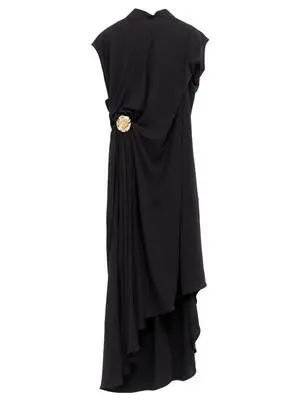 Bottega Veneta Black Crepe Midi Dress - Multicolor