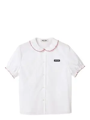 Miu Miu Miu Miu Embroidered Cotton Shirt Multicolor
