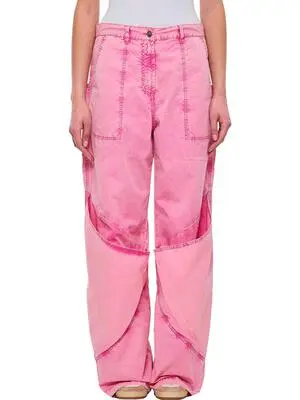 Attico Long Baggy Denim Trousers - Multicolor
