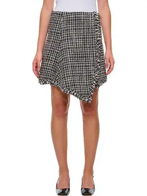 Sacai Tweed Asymmetric Hem Skirt - Multicolor
