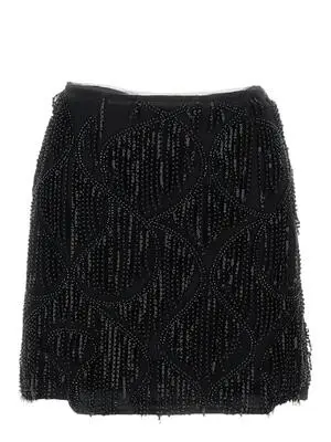 ROTATE BY BIRGER CHRISTENSEN Sequin And Fringe Embellished Mini Skirt - Multicolor