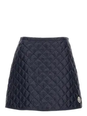 Moncler Flared Skirt With Logo Detail - Multicolor