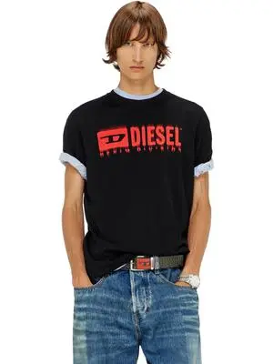 DIESEL® T-shirt With Blurry Logo - Black