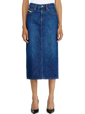 DIESEL® Diesel "DNA" Denim Midi Skirt With Five-Pocket Construction