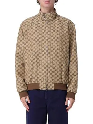 Gucci Gg Monogram Zip-up Bomber Jacket - Brown