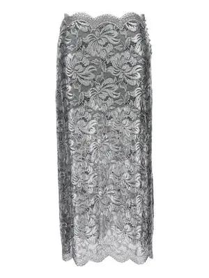 Rabanne Silver Lace Moon Skirt - Multicolor