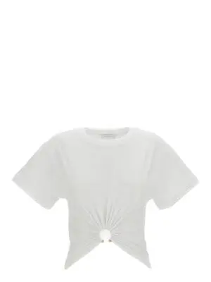 Rabanne Cropped T-shirt With Metal Piercing Detail - Multicolor