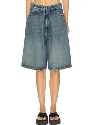 Balenciaga Denim Tulipe Bermuda Shorts - Dirty Vintage Blue