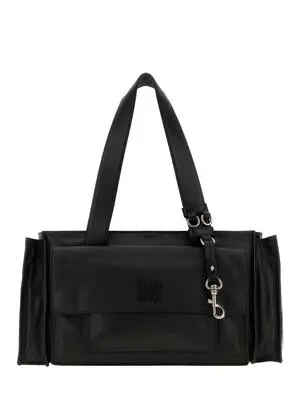 Miu Miu Nappa Leather Utilitaire Shopping Bag - Black