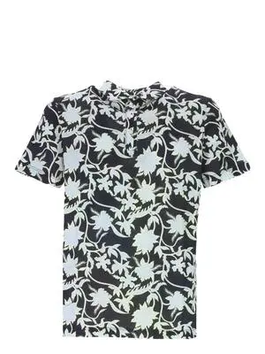 Altea Floral-print Cotton Polo Shirt - Blue