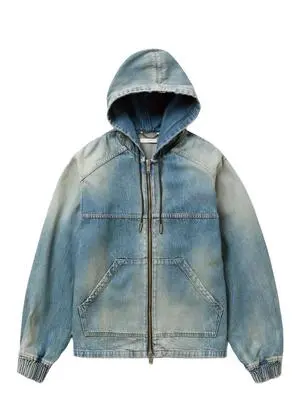 1989 STUDIO 1989 STUDIO Hooded Denim Jacket With Zip Closure