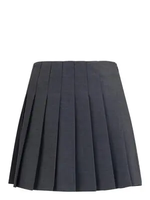SELF-PORTRAIT Pleated Lace-trim Skirt - Grey