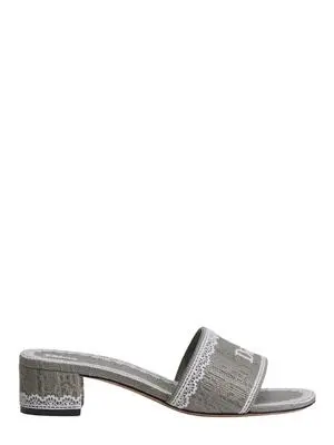 Dior Dentelle Heeled Sandals - Gray