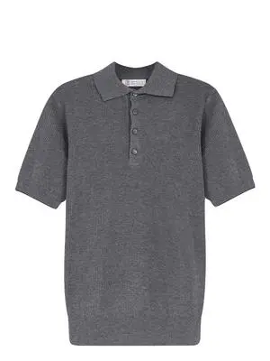 Brunello Cucinelli Short-sleeved Polo Shirt - Gray