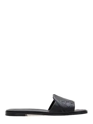 Alexander McQueen Flat Leather Slide Sandals - Multicolor