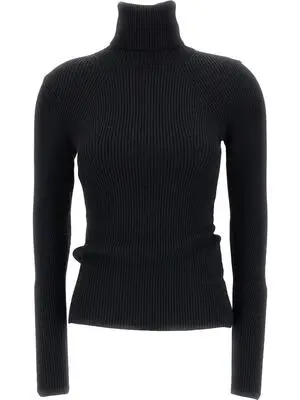 Junya Watanabe Stretch Wool Ribbed Turtleneck Sweater - Multicolor