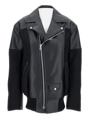 Junya Watanabe Faux Leather Jacket With Contrasting Fabric Panels - Multicolor