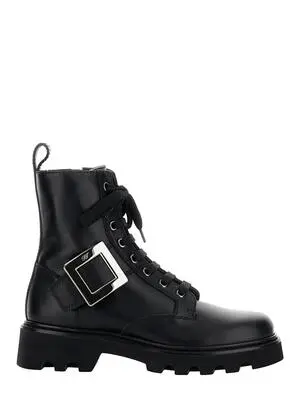 ROGER VIVIER Buckled Lace-up Ankle Boots - Multicolor