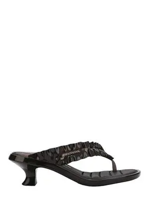 Melissa Ruffled Thong Sandals - Brown
