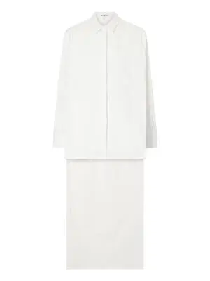 Alaïa Asymmetric Cotton Poplin Shirt - White
