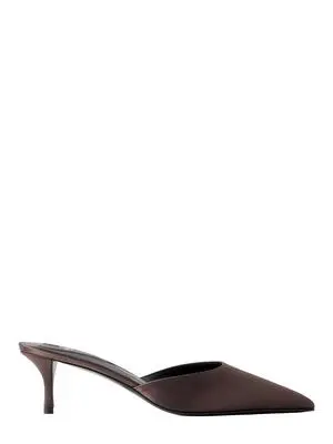 Alaïa Le Coeur 55 Satin Mules - Brown