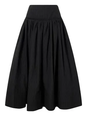 Alaïa Textured Cotton Midi Skirt - Black