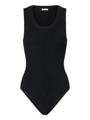 Alaïa Ribbed-knit Bodysuit - Black