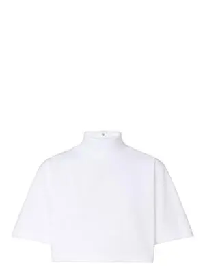 Alaïa Cotton Jersey Turtleneck T-shirt - White