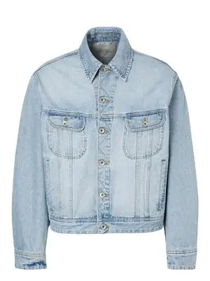 Studio Nicholson Bleached Wash Denim Jacket - Blue
