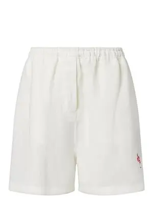 Prada Embroidered Linen Shorts - White