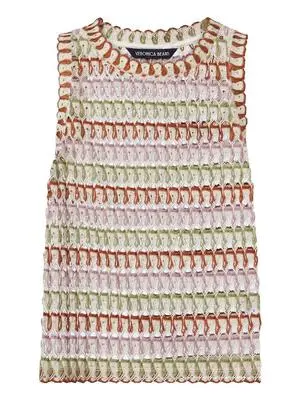 Veronica Beard Rhett Crochet Tank Top - Multicoloured