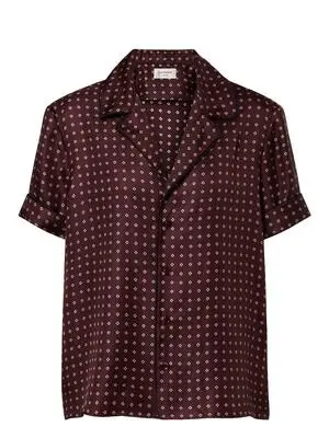 Saint Laurent Printed Silk Shirt - Burgundy