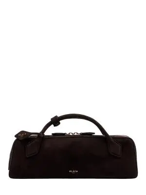 Alaïa Le Teckel Small Suede Clutch - Brown